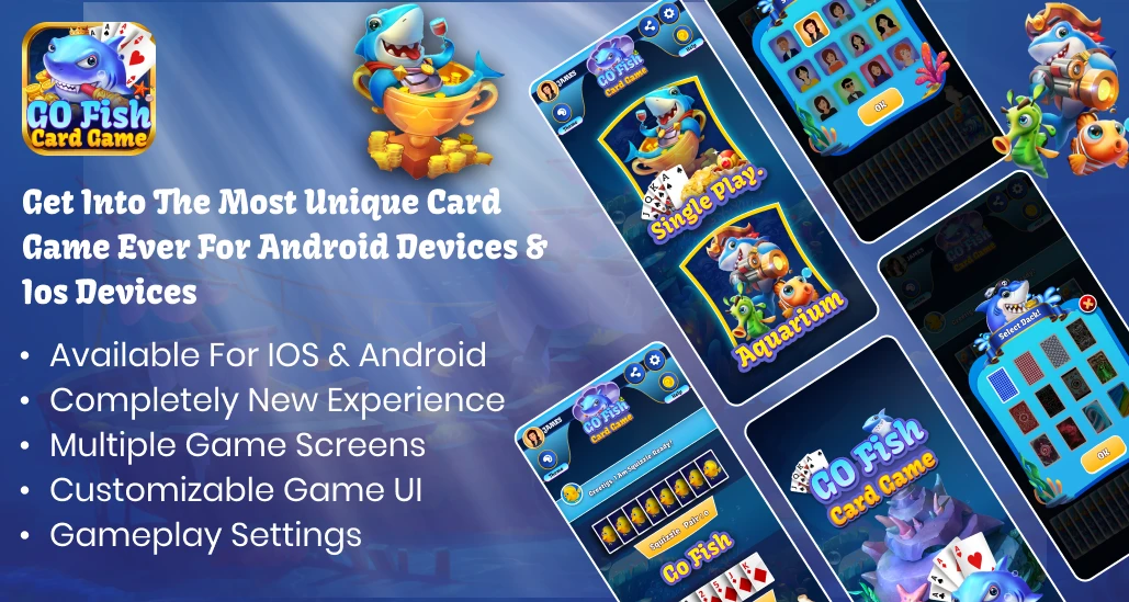 Go Fish Card Game App Figma UI Kit - New Card Game Design