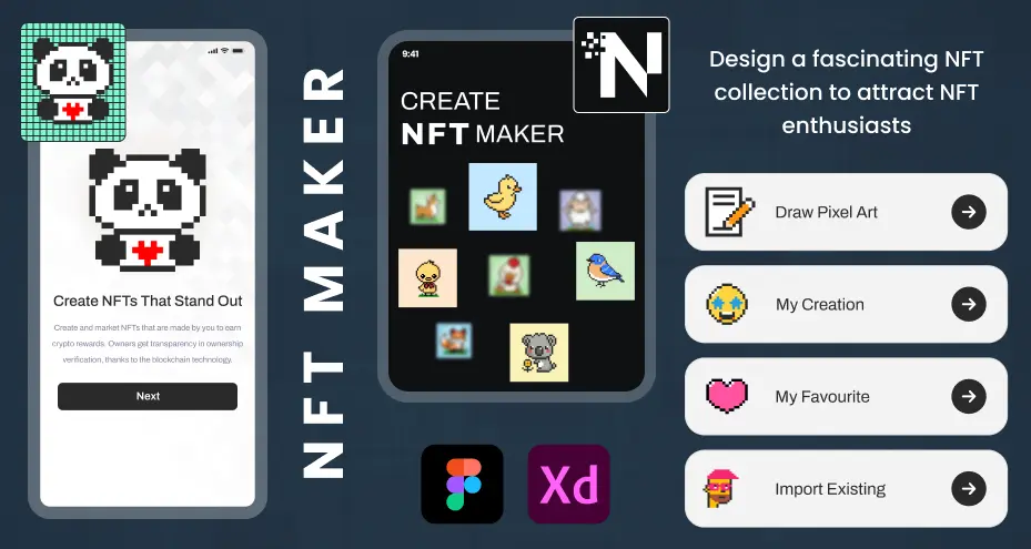 NFT Design App UI Kit - Professional NFT Platform Design