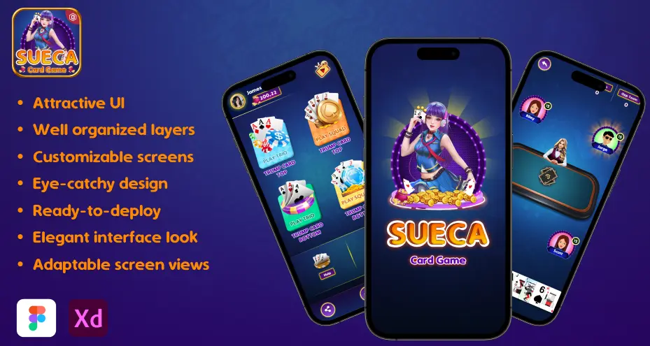 Sueca Card Game Premium UI Kit