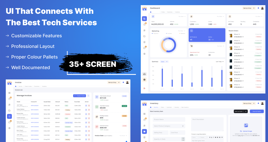 E-commerce Store Figma Templates | Admin Dashboard UI Kit