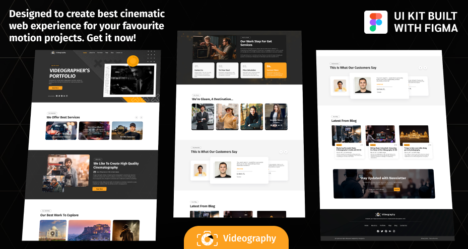 Premium Videographer UI Kit | Digital Studio Figma Design