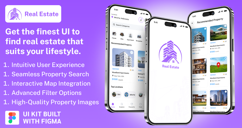 Real Estate Figma App UI Kit | Figma