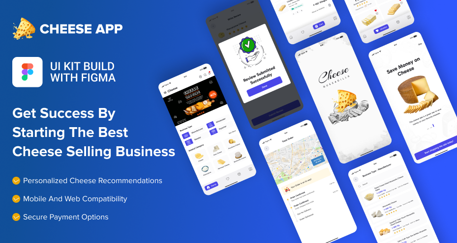 Cheese Shop App UI Kit | Online Cheese Store Figma Design