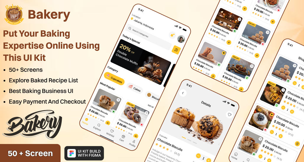 Best Online Bakery Shop Mobile App UI Kit