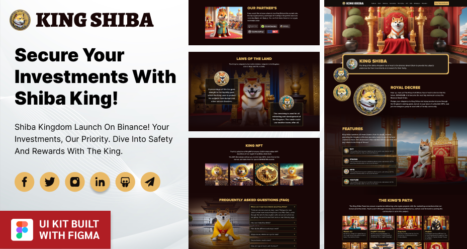 King Shiba Coin UI Kit - Meme Coin Website Template