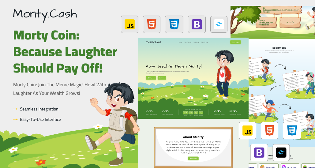 Morty Meme Coin Web Template In Bootstrap And Tailwind CSS