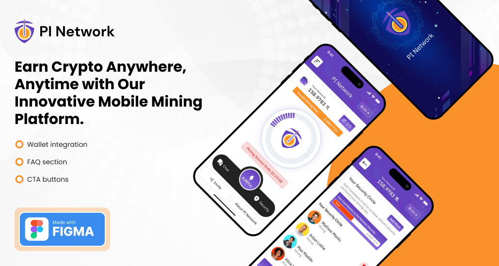 PI mining Clone App figma UI Kit | Crypto Mining App UI Kit