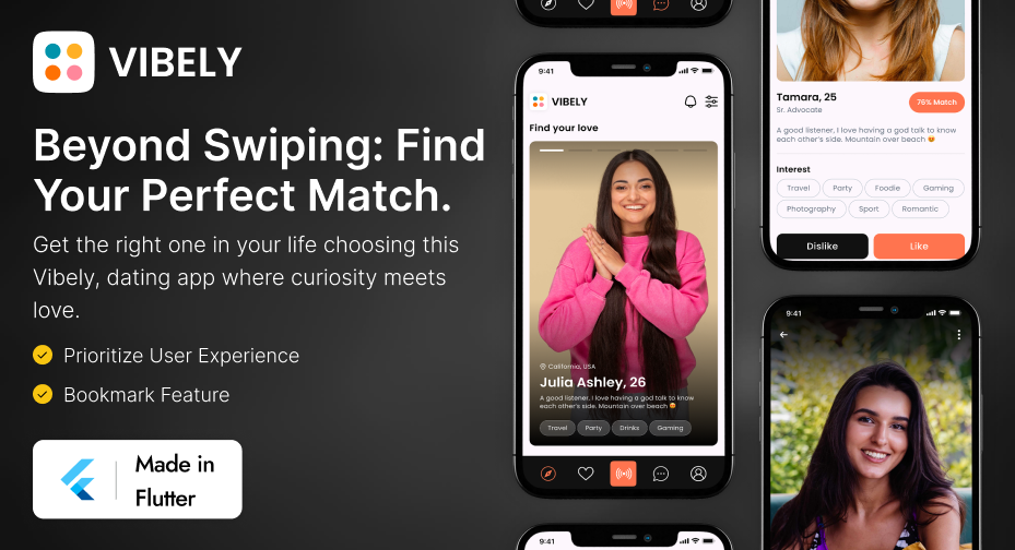 Vibely - Best Online Dating App Built In Flutter