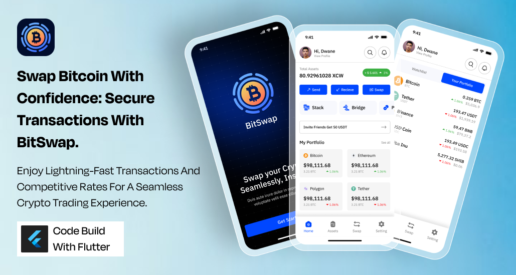 Best Bitcoin Swapping Flutter Mobile Application