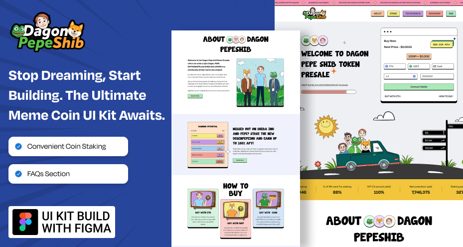 Degen Pepe Coin UI Kit - Figma Meme Token Web Design