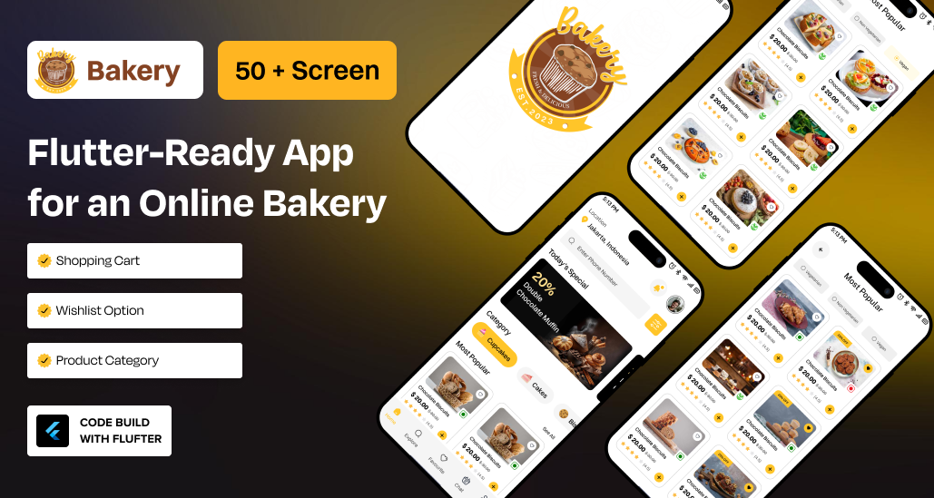 Bakery Shop Mobile App | Online Ecommerce Store Flutter App