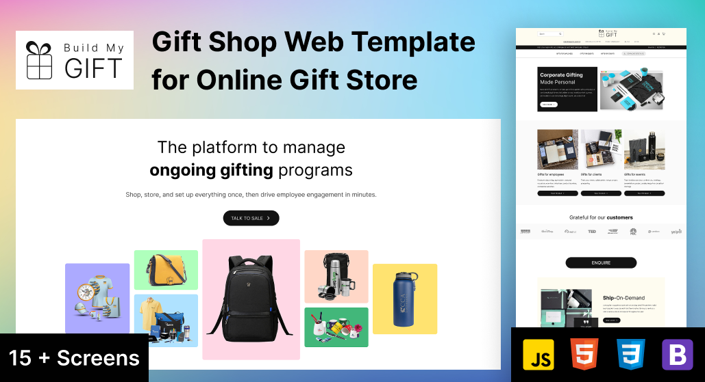 Online Gift Shop Website Template In HTML 5 And CSS