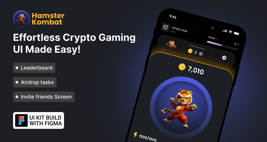 Tap to Earn Hamster Kombat App UI Kit - Hamster Figma UI kit