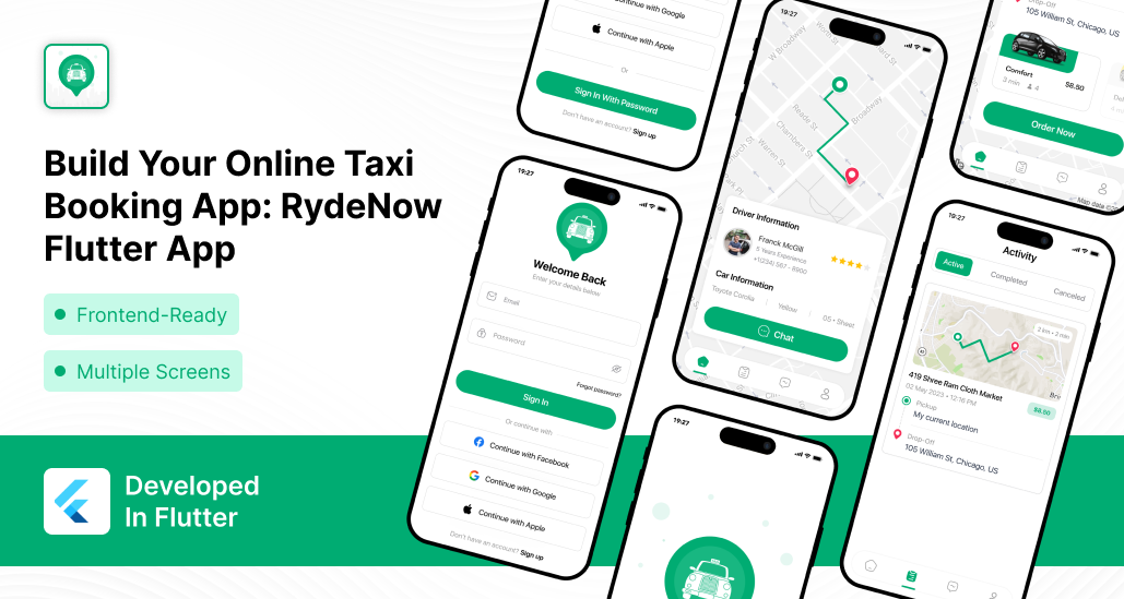 Online Taxi Booking App | Cab Booking Flutter Mobile App