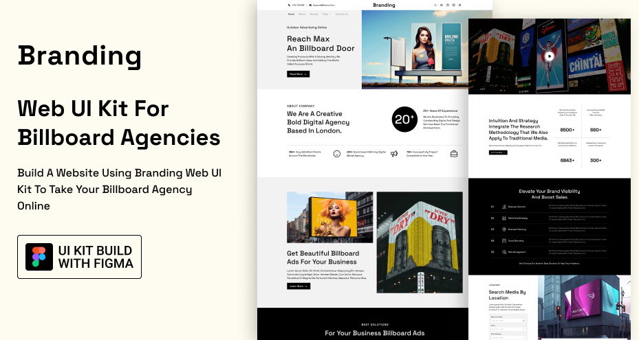 Outdoor Billboard Ads Web UI Kit | Figma Marketing Website Template