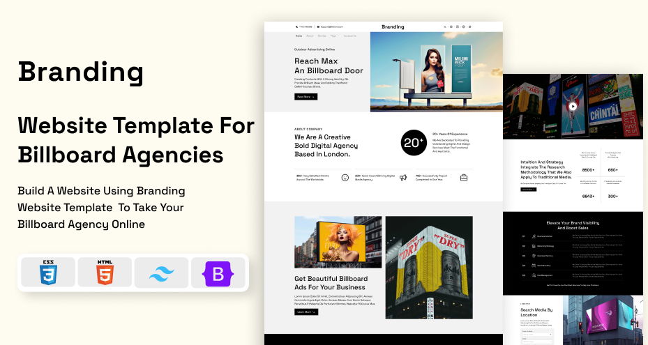 Branding Website HTML5 Template | Billboard Ads Web Template