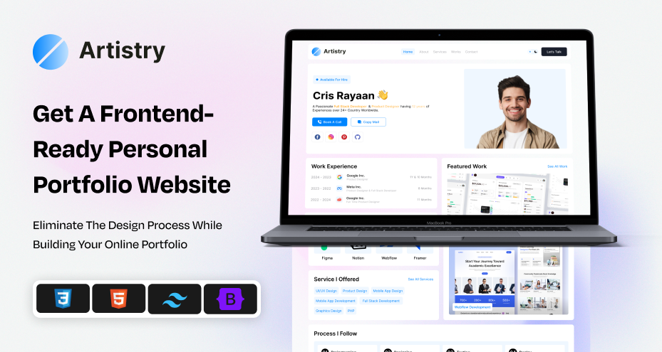 Personal Portfolio Site Template In Bootstrap And Tailwind Css