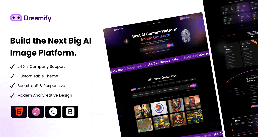 AI Image Generator Website Template In HTML And CSS