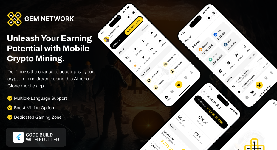 The Crypto Athene Mining Clone Flutter App